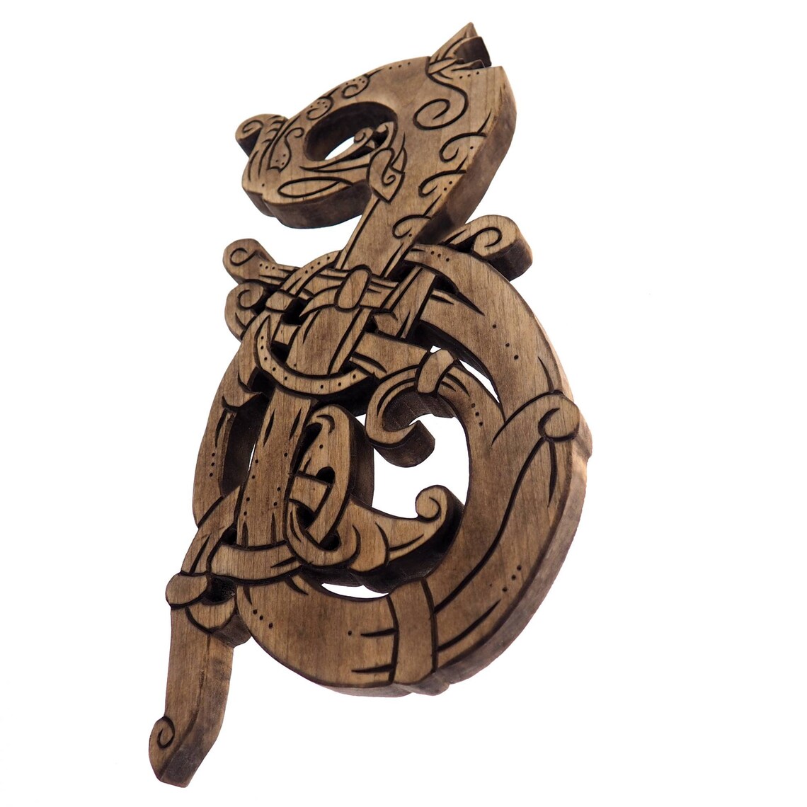 Wooden Hand Carved Dragon Ringerike Style Personalized - Etsy