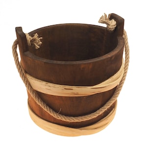 3 Litre Wooden Bucket With Rope Handle - Etsy