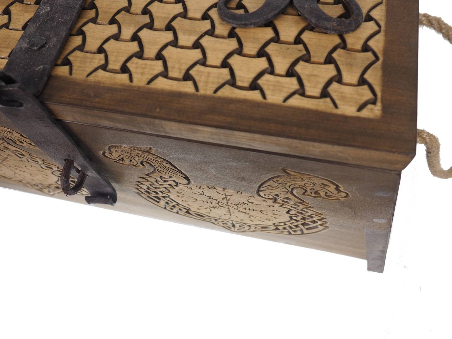 Dragons Personalized Viking Chest Hand Carved Norse Pattern - Etsy