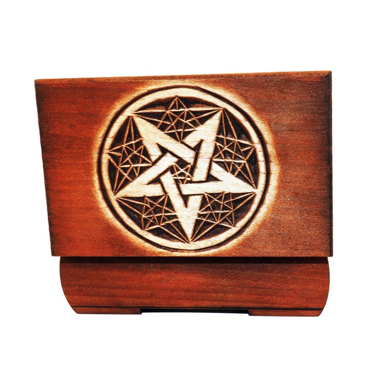 Wooden Historical Jewelry Box Pentagram - Etsy Norway