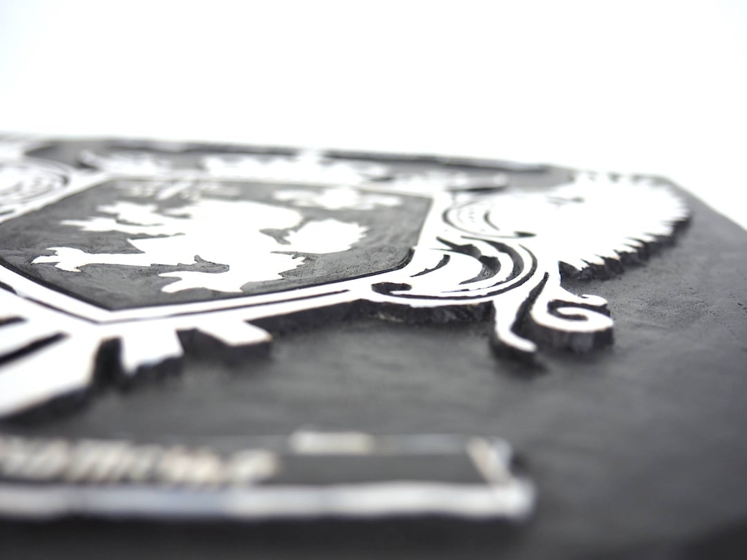 Carved and Painted Personalized Family Crest, Hand Carved, Coat of Arms ...