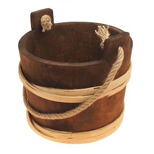 3 Litre Wooden Bucket With Rope Handle - Etsy