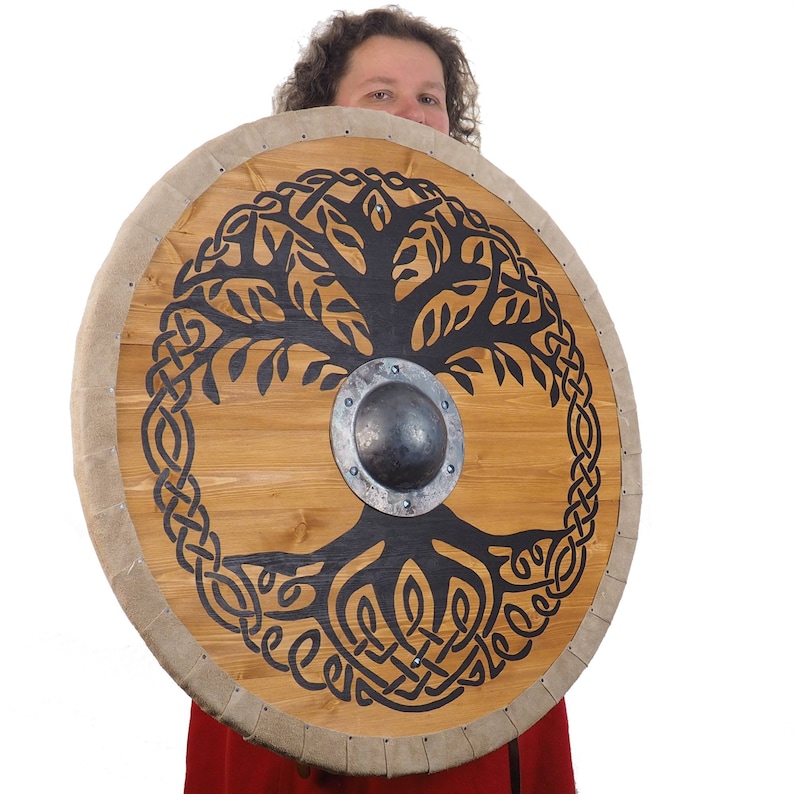 Personalized Big Tree of Life Viking Shield, Norseman, Wall Decor, Larp ...