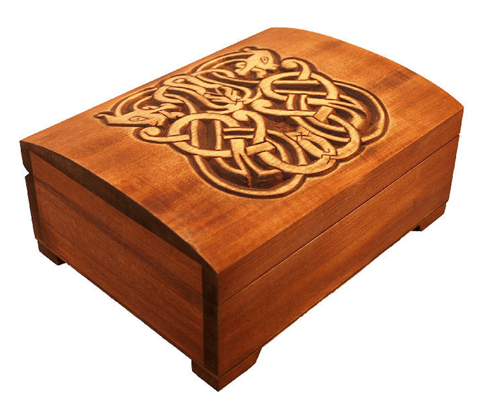 Wooden Historical Jewelry Box With Urnes Dragons, Gotland (sweden) - Etsy