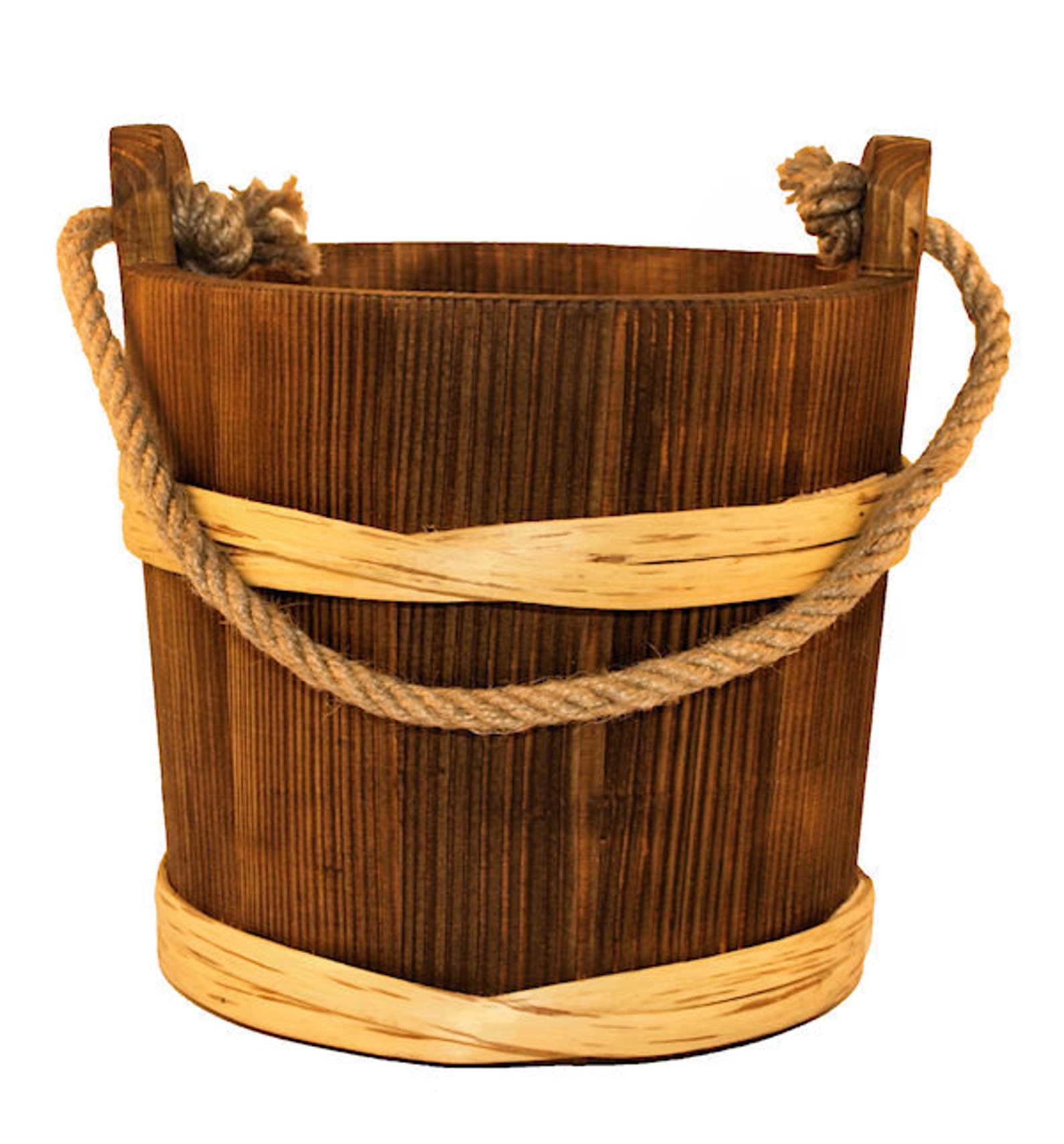 3 Litre Wooden Bucket With Rope Handle - Etsy