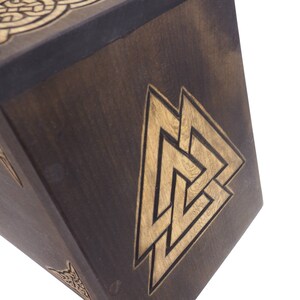 Ebony Viking Personalized Wood Urn With Viking Prayer, Wooden Memorial ...