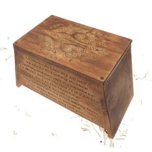 Viking Personalized Wood Urn for Human Ashes, Wooden Memorial Hand ...
