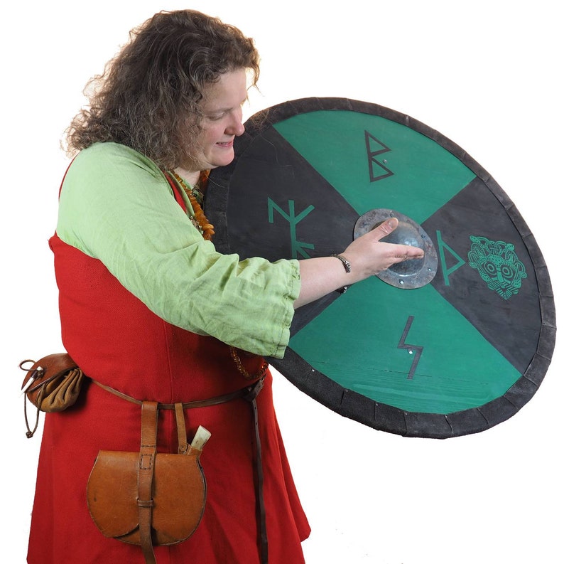 Personalized Runic Viking Shield With Thor Mask Norsman - Etsy