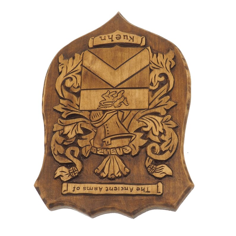 Personalized Family Arms Crest Hand Carved Coat of Arms | Etsy