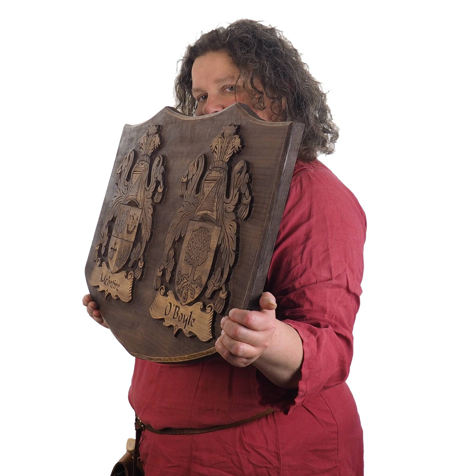 Personalized Double Family Arms Crest, Hand Carved, Coat of Arms ...