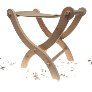 Medium Wooden Folding Stool, Wooden, Medieval, Viking, Larp, Sca ...