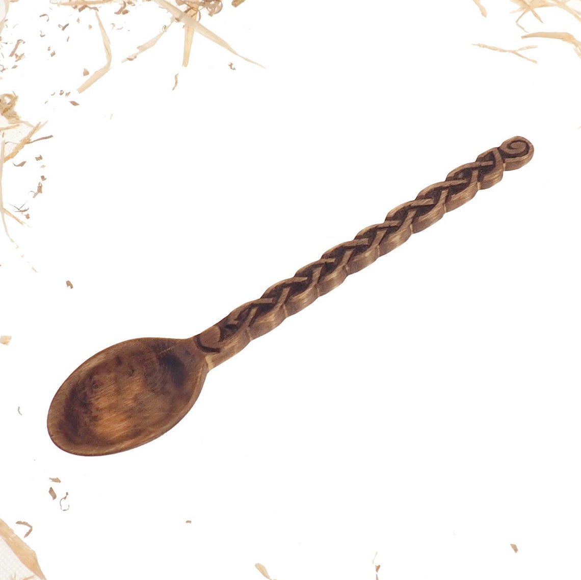 Wooden Hand Carved Spoon Medieval Spoon Viking Patternwood - Etsy
