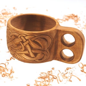 Intricately Carved Wooden Cup Viking Style Kuksa Lisbjerg - Etsy