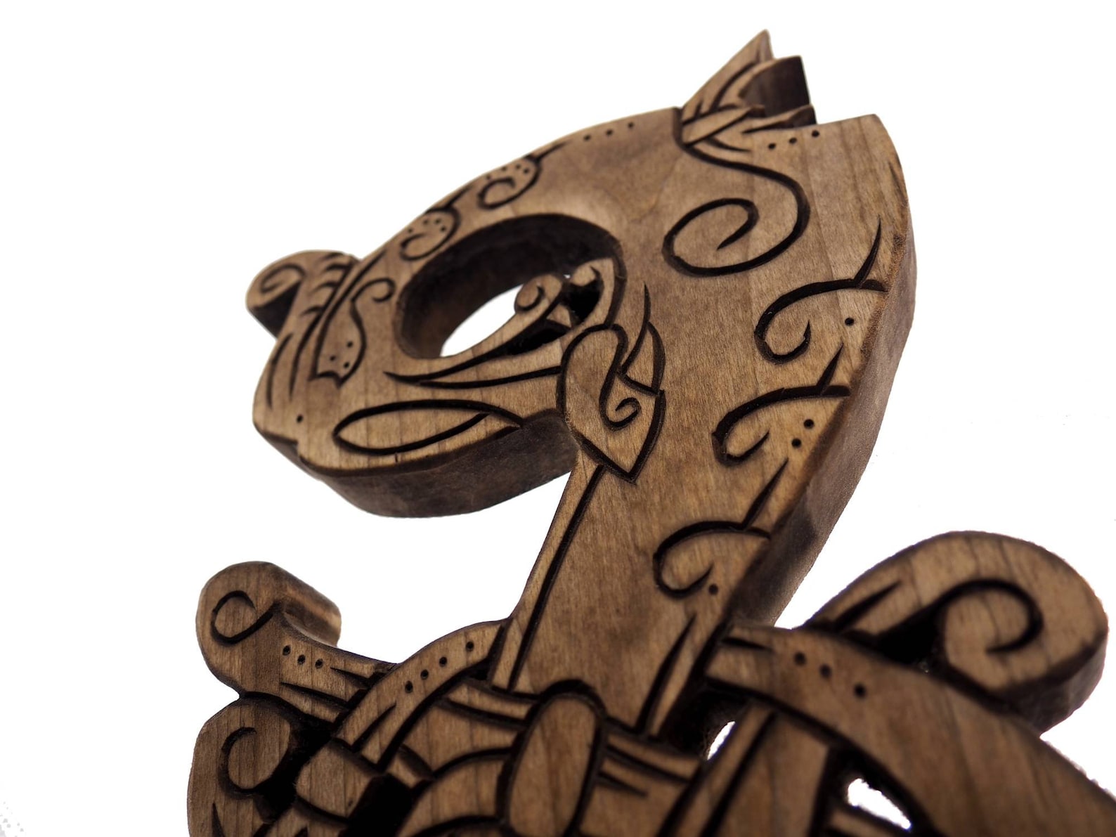 Wooden Hand Carved Dragon Ringerike Style Personalized - Etsy