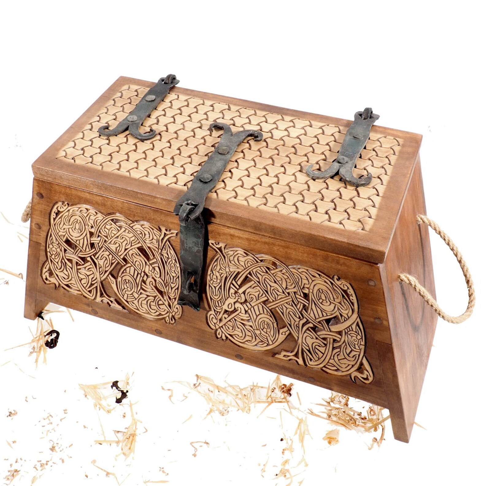 Personalized Viking Chest Hand Carved Norse Pattern Box - Etsy