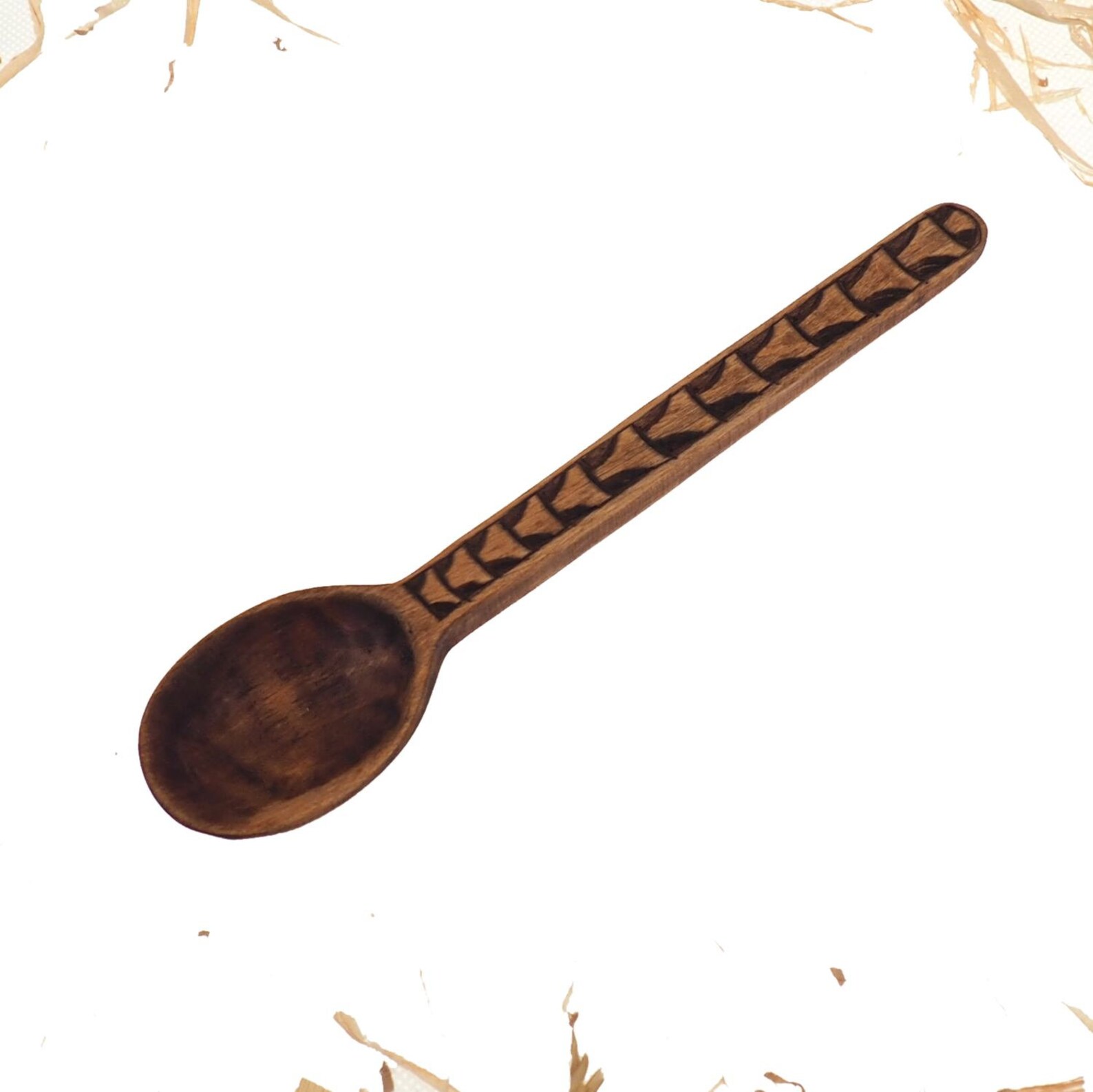 Wooden Hand Carved Spoon Medieval Spoon viking patternWood | Etsy