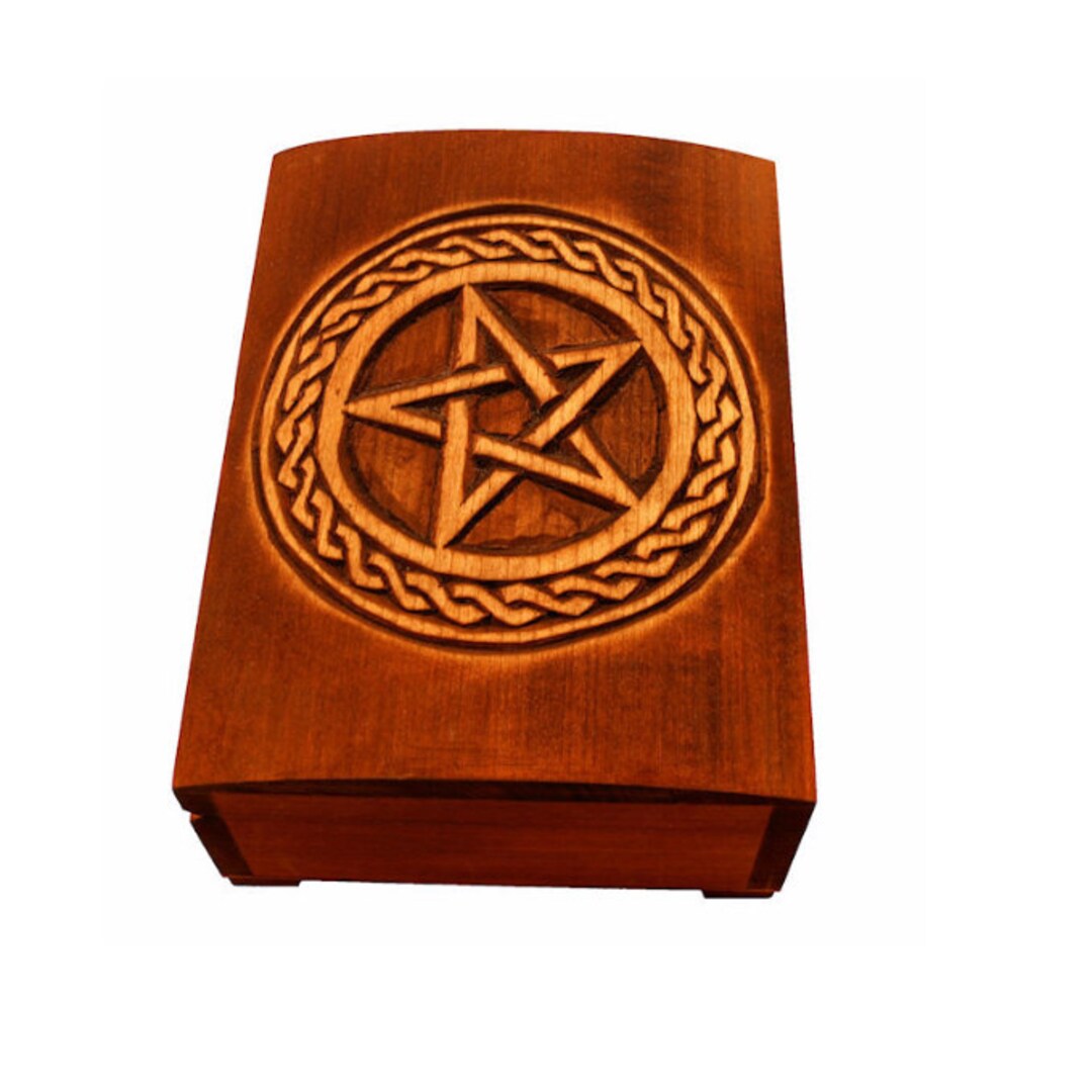 Wooden Box With Pentagram and Plait - Etsy