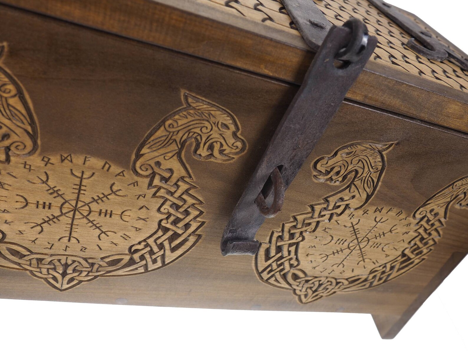 Dragons Personalized Viking Chest, Hand Carved, Norse Pattern Box ...