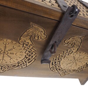 Dragons Personalized Viking Chest, Hand Carved, Norse Pattern Box ...