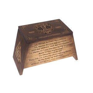 Viking Personalized Wood Urn With Yggdrasil, Plait Motive, Memorial Box ...