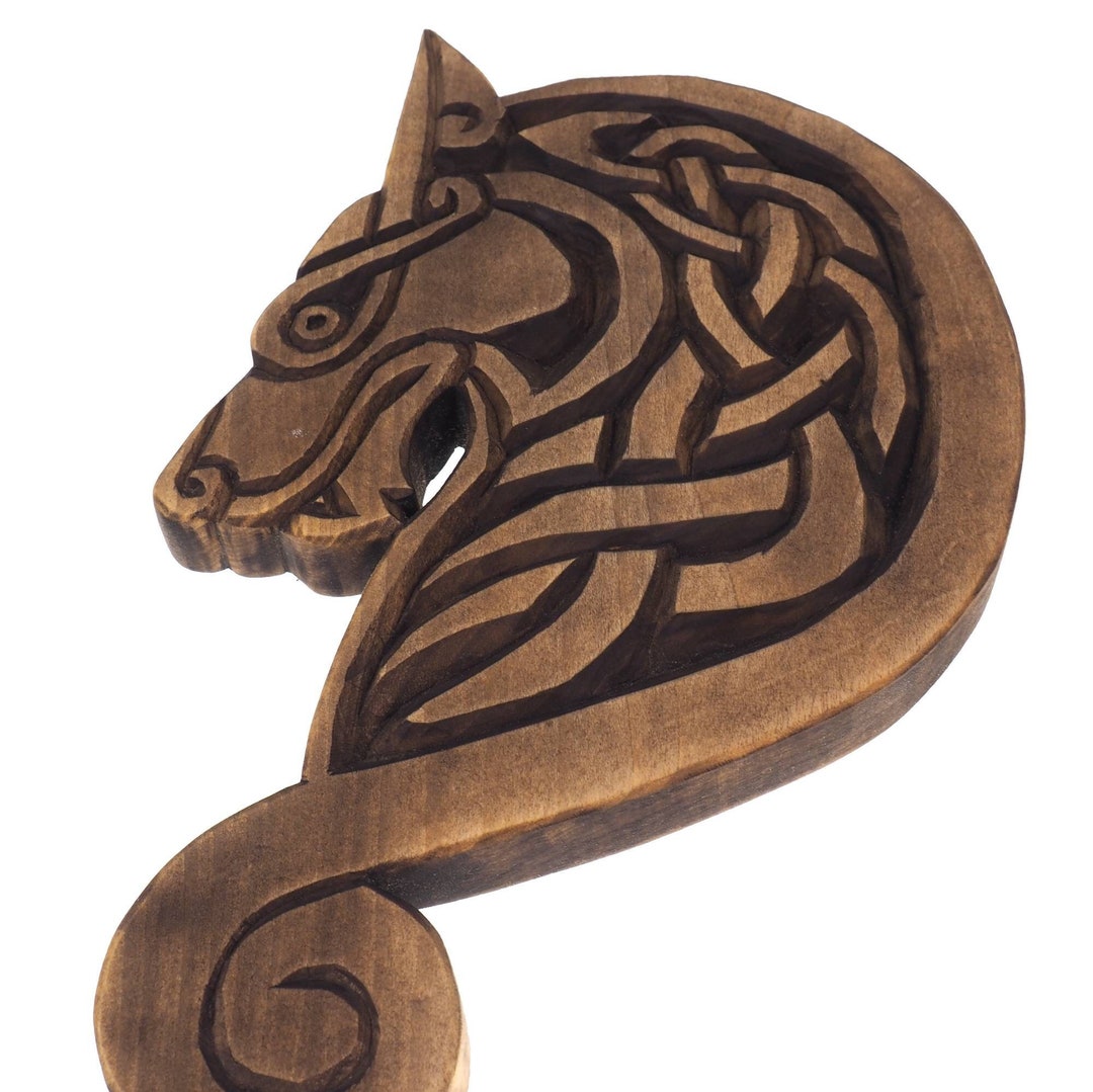 Viking Wolf Wall Sign, Viking Decor, Hand Carved Wall Sign, Viking Art ...