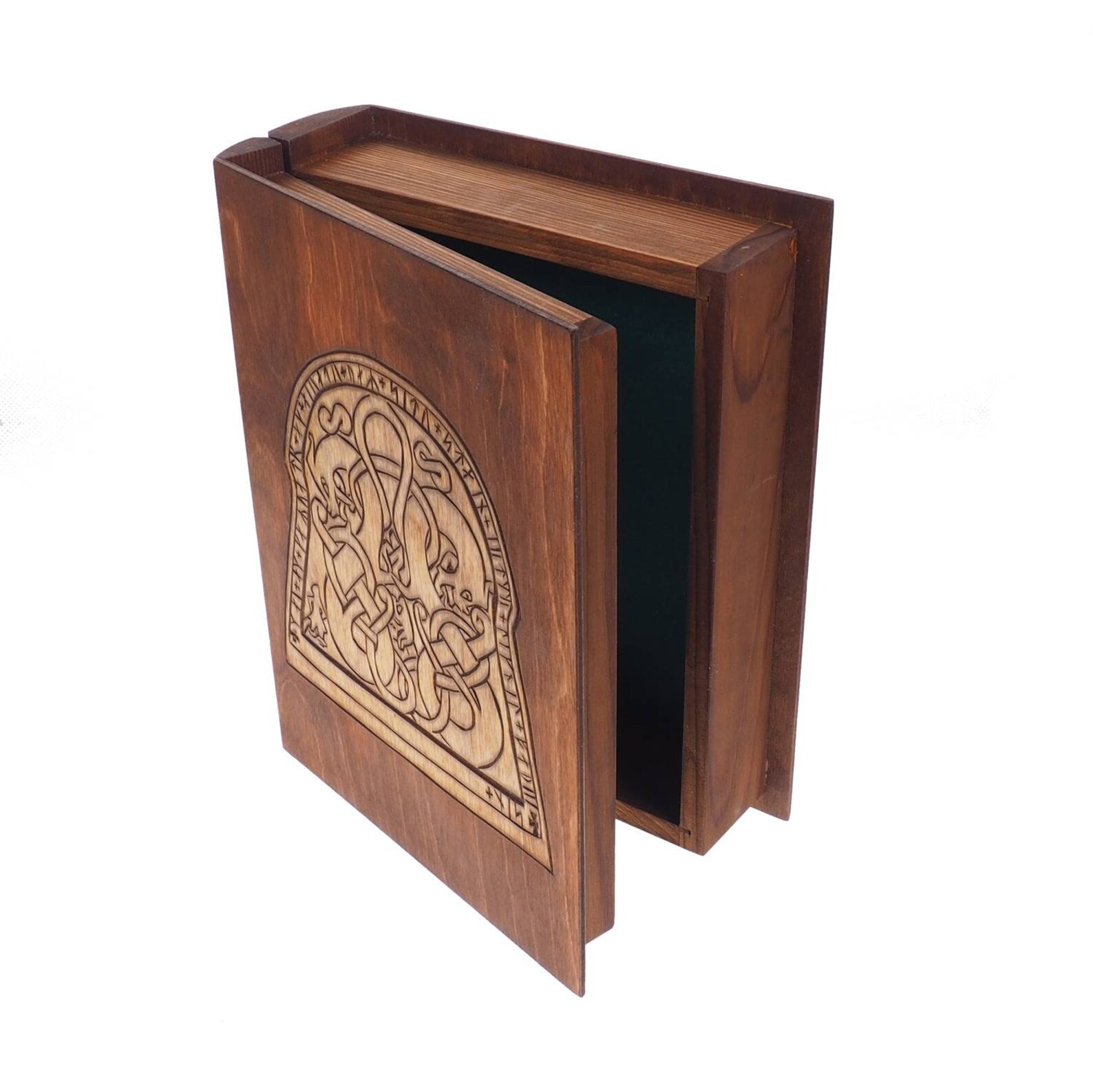 Historical Wooden Box in the Shape of a Book With Runestone - Etsy