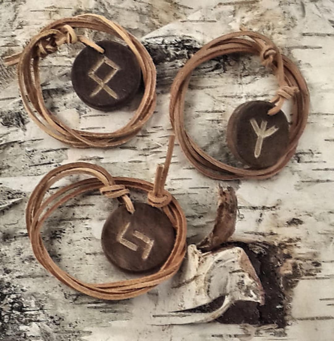Rune Necklace, Rune Pendant, Rune Jewelry, Wood Jewelry, Runes, Viking ...