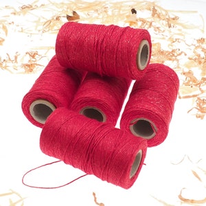 RED Linen Thread, Unwaxed Red Linen String , Warp Thread Thickness of ...