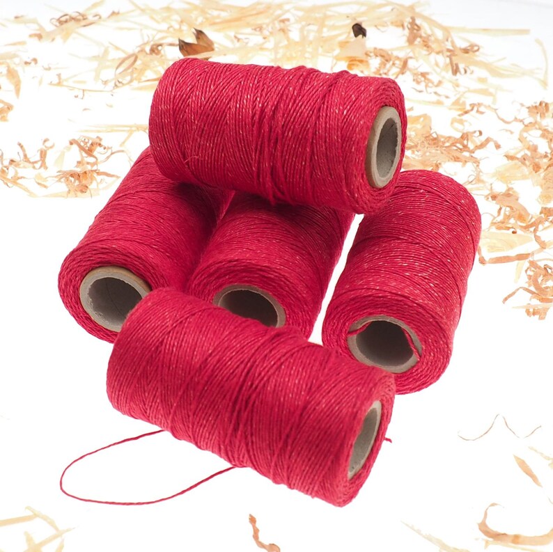 RED Linen Thread Unwaxed Red Linen String Warp Thread - Etsy