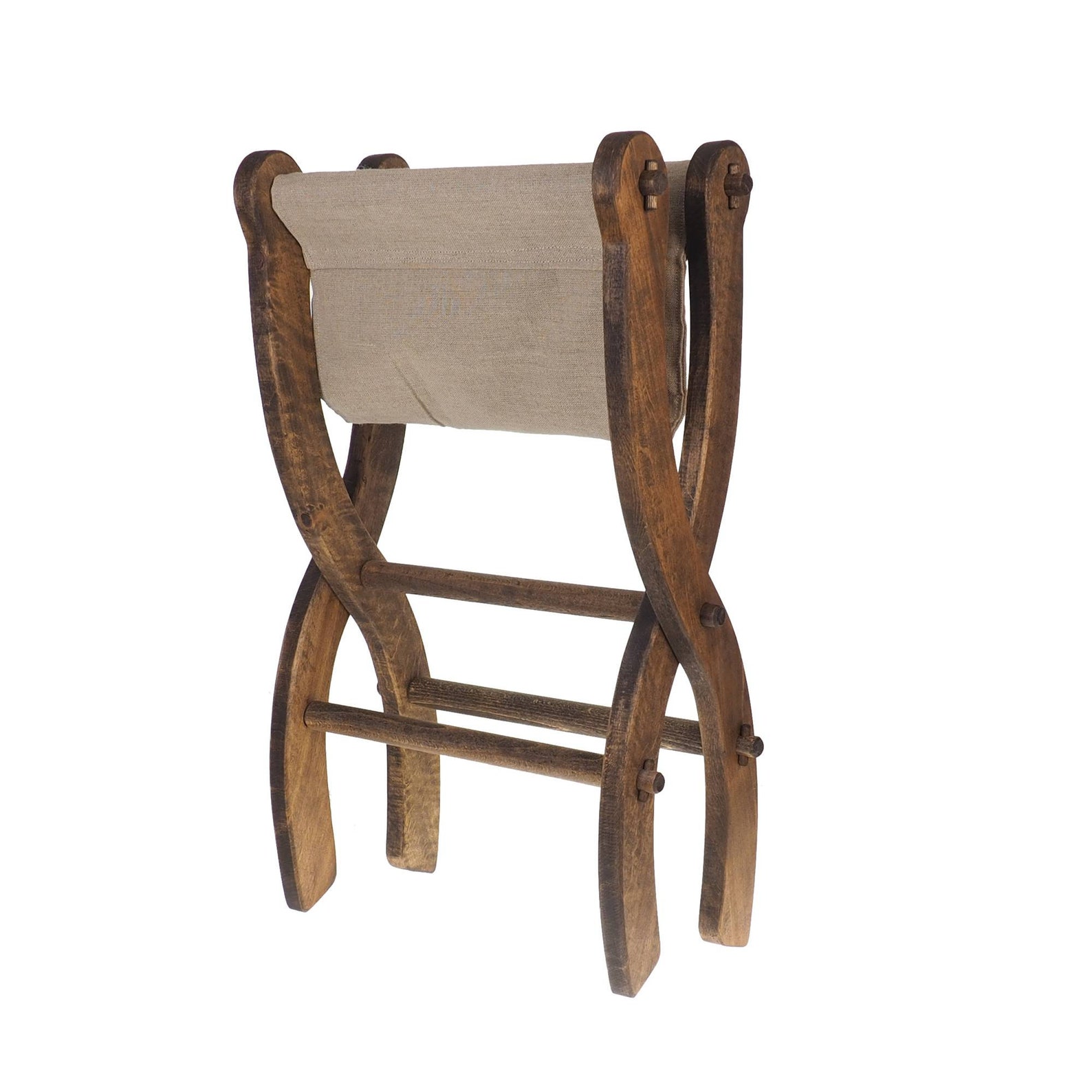 Medium Wooden Folding Stool, Oak Finish, Medieval Stool, Viking, Larp ...