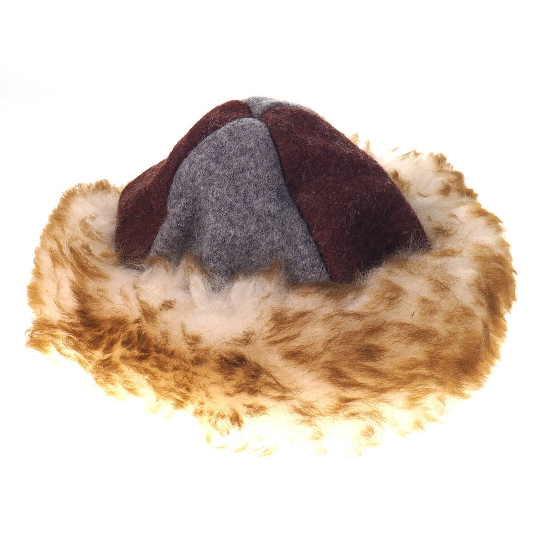 Viking Gray Violet Wool Hat, Hand Sewn, Wool and Sheep, Larp, Medieval ...