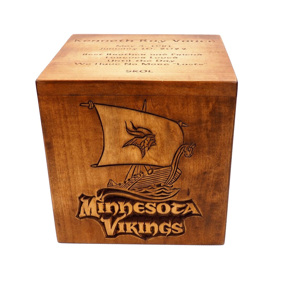 Square Personalized Wood Urn for Human Ashes, Sport Fan Urn, Memorial ...
