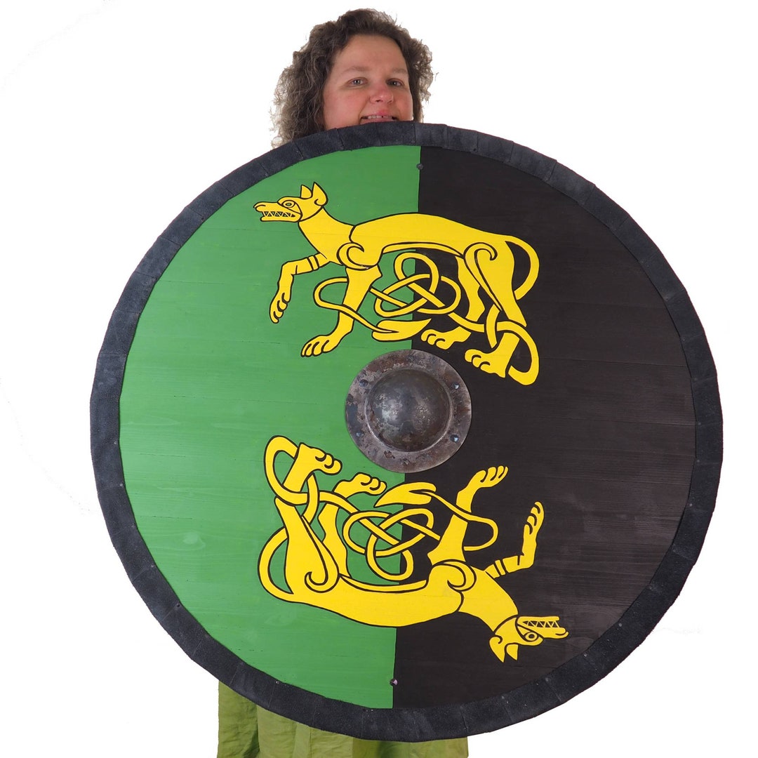 Customized Huge Custom Wolfs Pattern Viking Shield, 36 Inch, Norseman ...