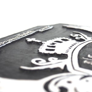 Carved and Painted Personalized Family Crest, Hand Carved, Coat of Arms ...