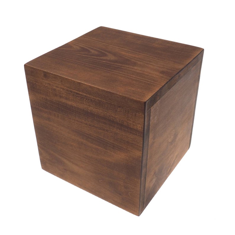 Simple Square Personalized Wood Urn for Human Ashes Hand | Etsy