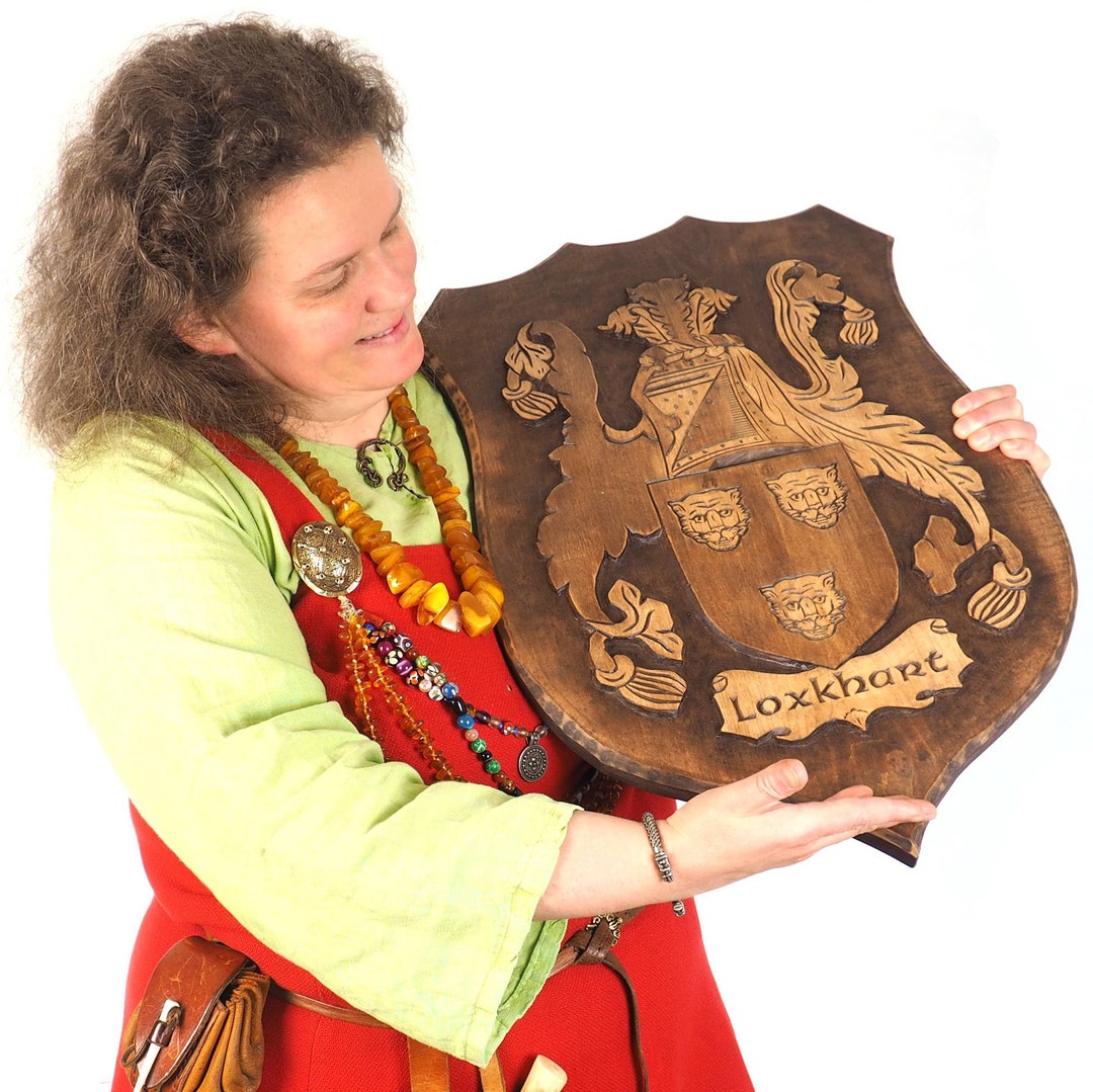 BIG Personalized Family Crest, Hand Carved, Coat of Arms, Custom ...