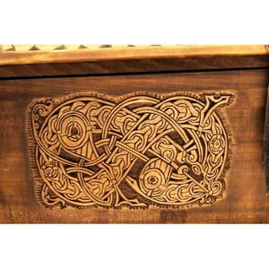 Personalized Viking Chest, Hand-carved, Norse Pattern Box, Forged Fittings,wedding Gift, SCA ...