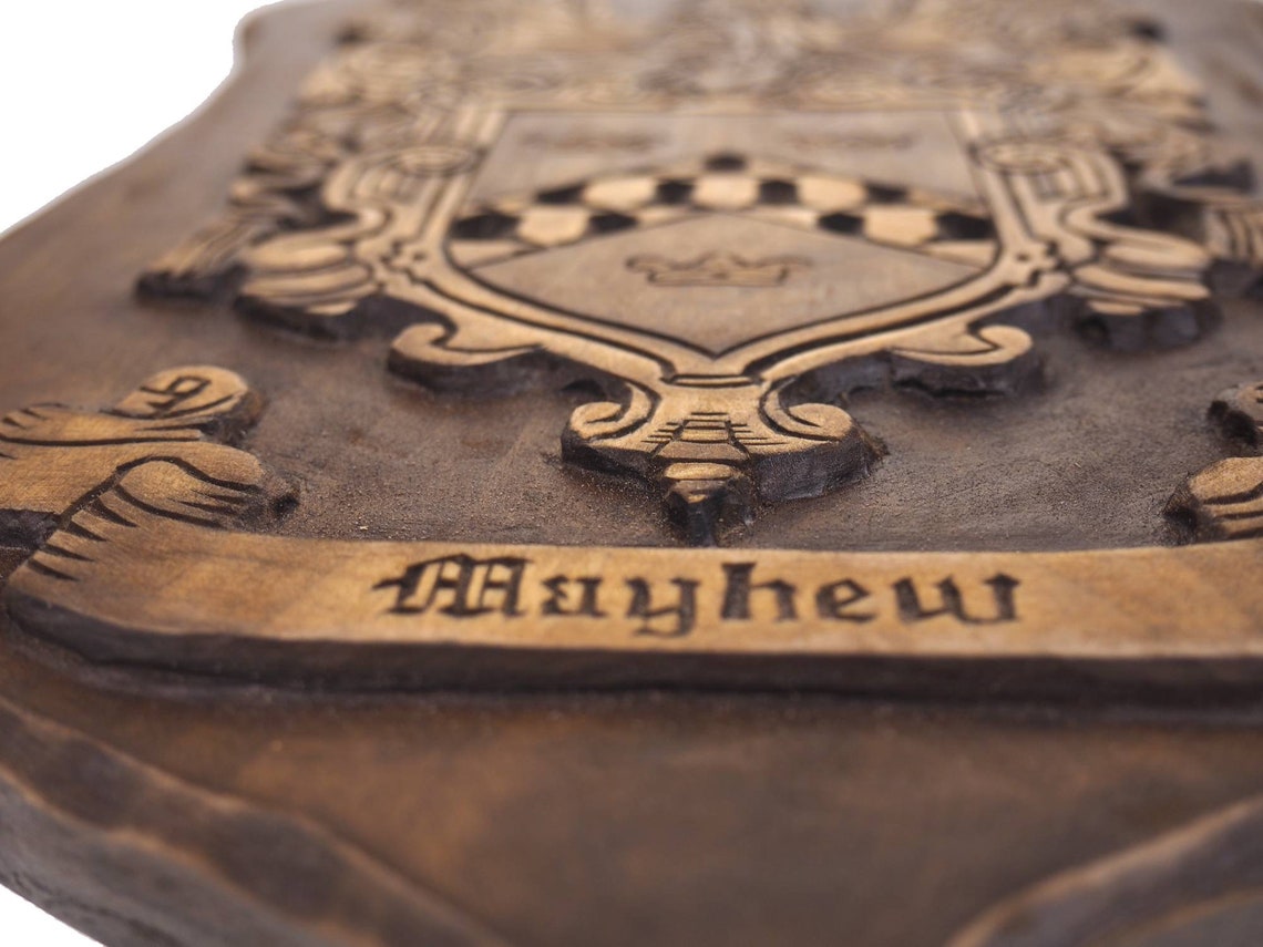 Personalized Family Crest Hand Carved Coat of Arms Custom - Etsy