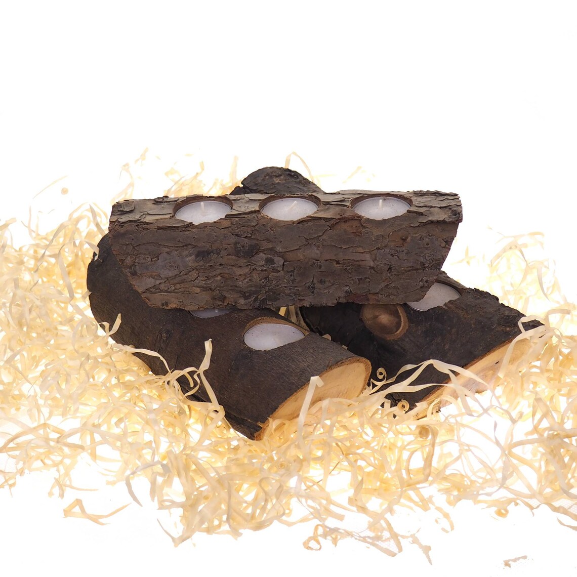 Rustic Log Candle Holder, Tea Light, Woodland Wedding Centerpiece ...