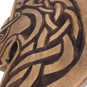 Viking Wolf Wall Sign, Viking Decor, Hand Carved Wall Sign, Viking Art ...