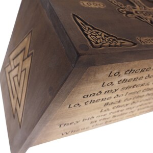 Viking Personalized Wood Urn With Yggdrasil, Plait Motive, Memorial Box ...