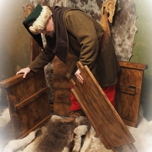 Viking Medieval Throne , Larp, Sca Reenactment Chair, Historical ...