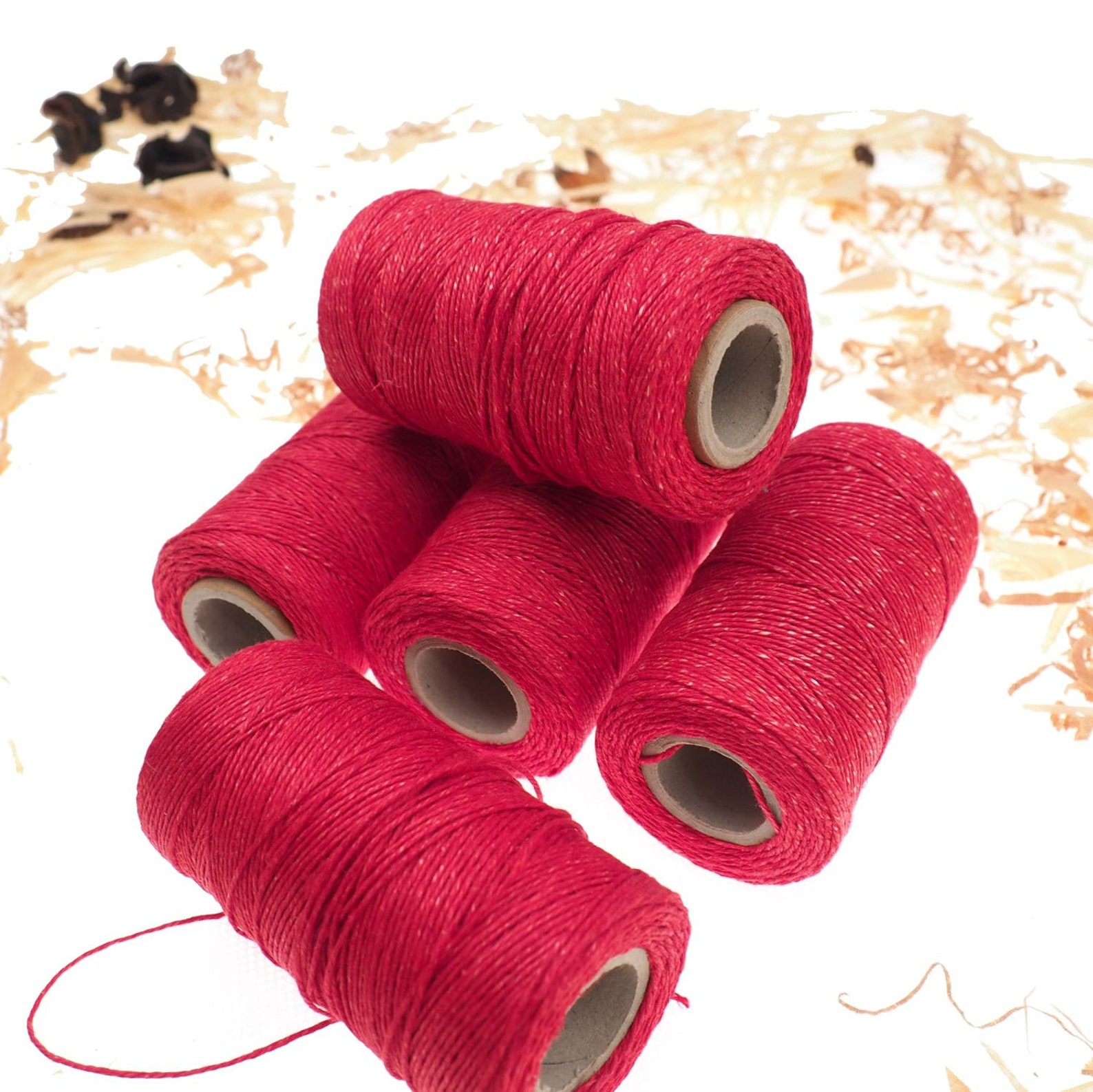 RED Linen Thread Unwaxed Red Linen String Warp Thread - Etsy