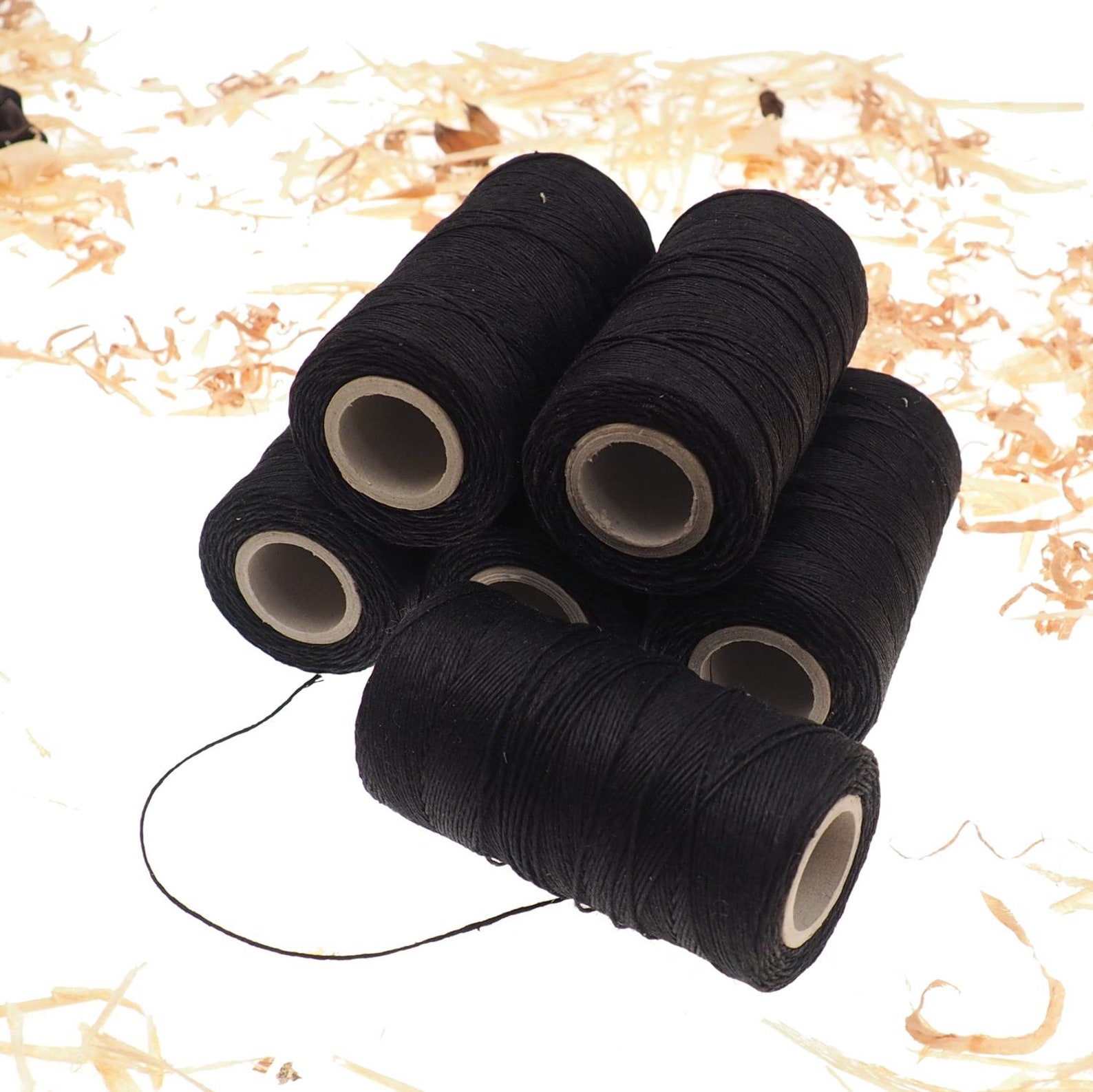 Fil de lin noir corde de lin noir non ciré épaisseur de fil - Etsy France