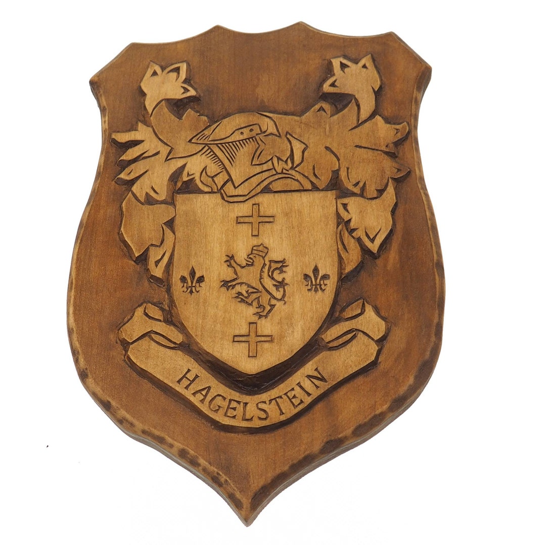 Tournament Personalized Family Crest, Hand Carved, Coat of Arms, Custom ...