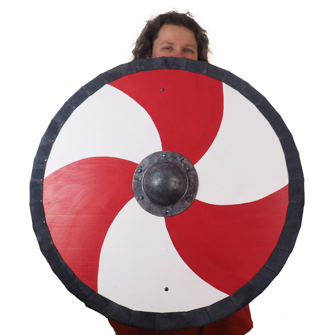 Red and White Viking Shield Pattern,cross Pattern, Norseman, Wall Decor ...