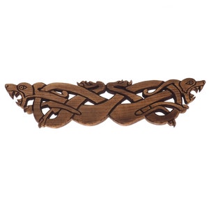 Wooden Dragons, Hand Carved, Urnes Style Viking Wall Hanging, Two ...