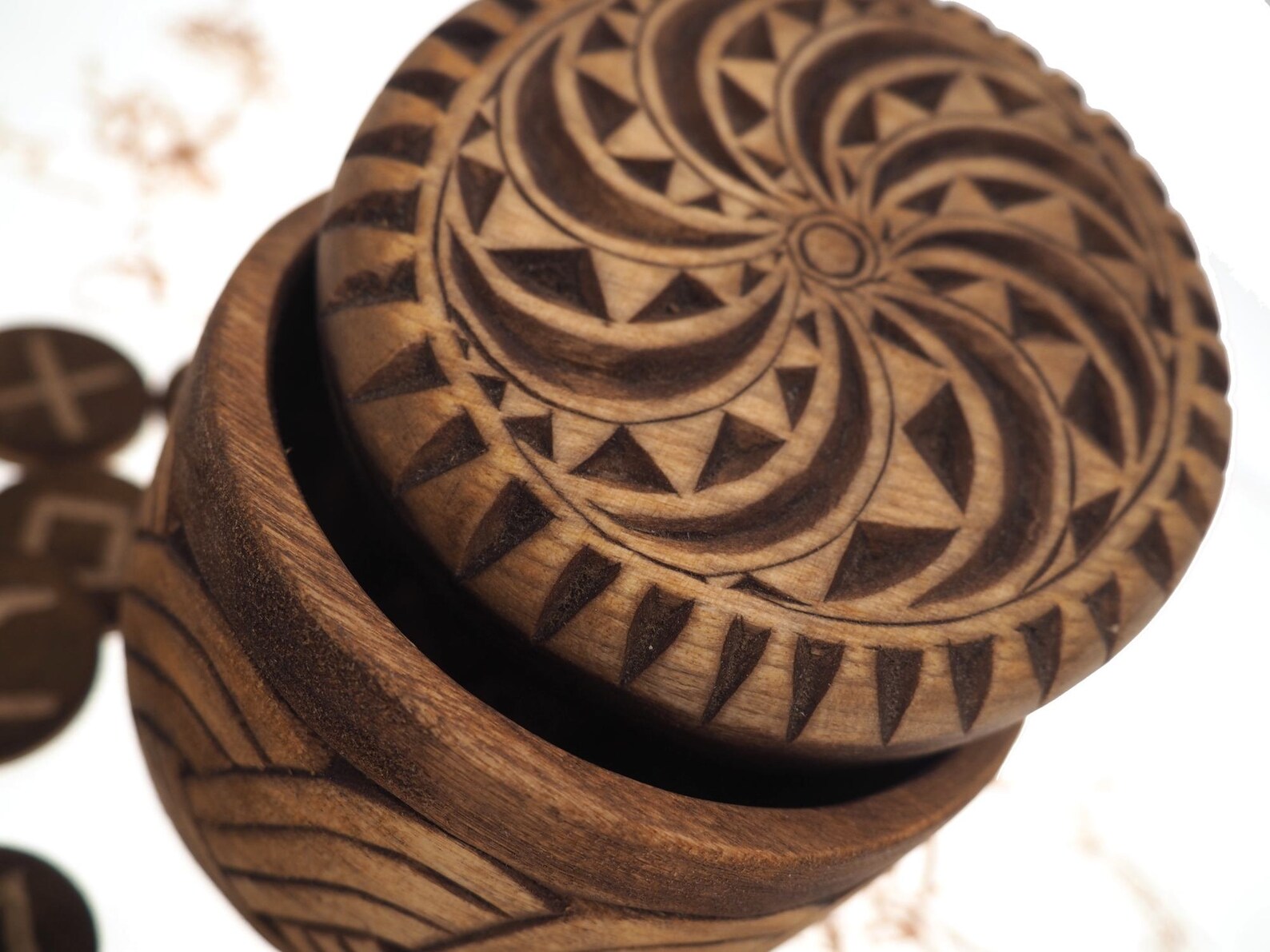 Viking Rune Set in Hand Carved Box With Solar Protection Norse Runes ...