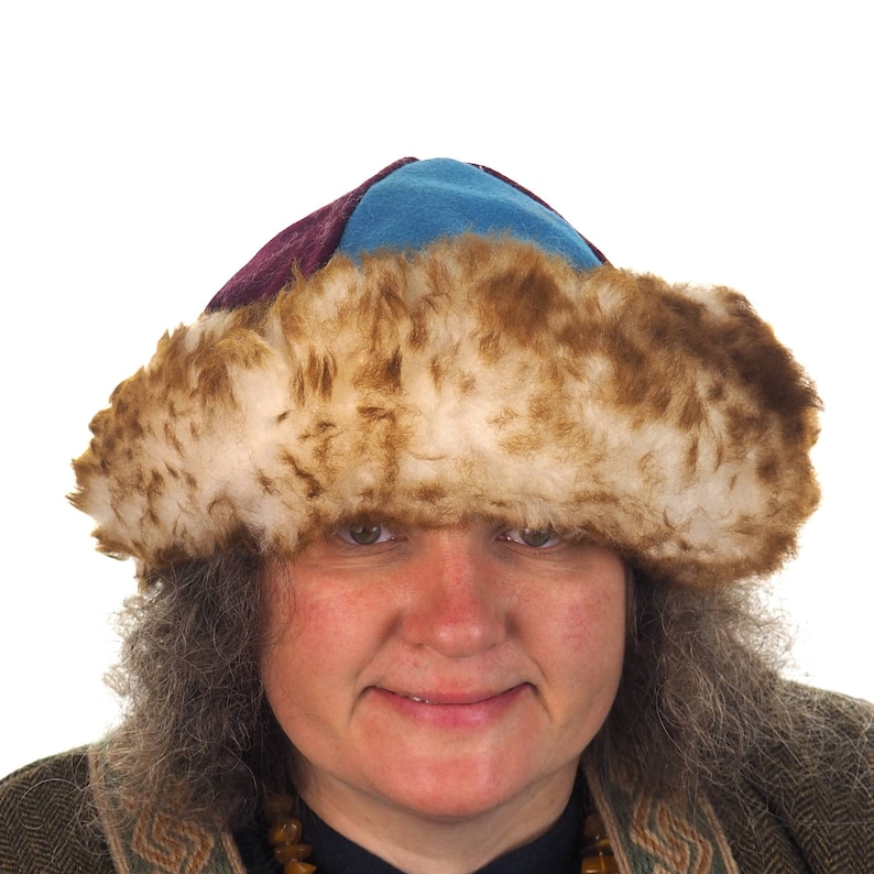 Viking Wool Hat Blue Violet Hand Sewn Wool and Sheep Larp - Etsy
