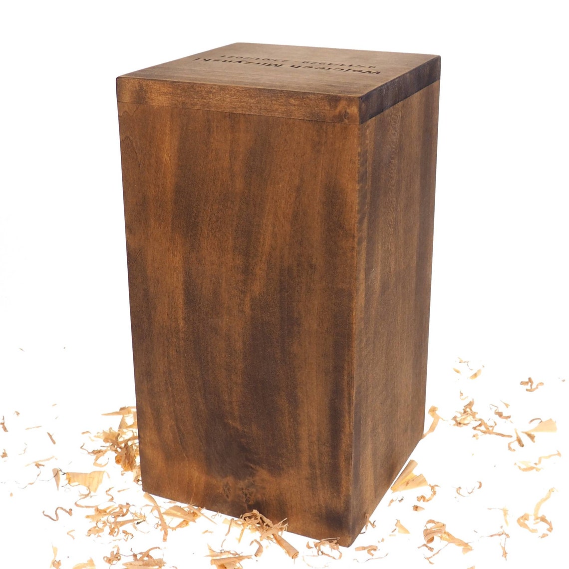 Simple Tall Wood Urn, for Human Ashes, Memorial Box, Carved Keepsake ...